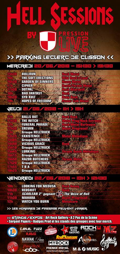 Hellfest 2018 - Hell Session - Running Order | Concerts-Metal