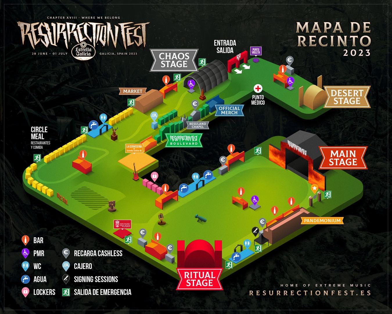 Resurrection Fest 2023 - Carte / Plan