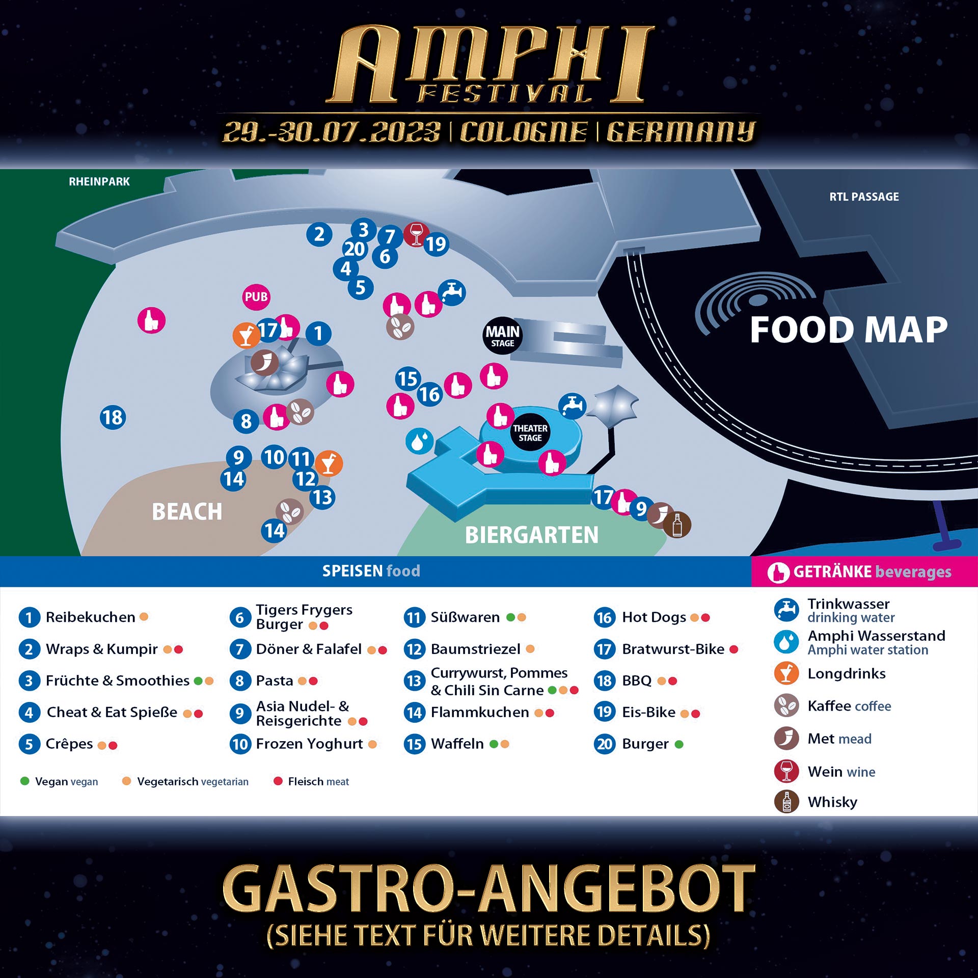 Amphi Festival 2023 - Carte / Plan