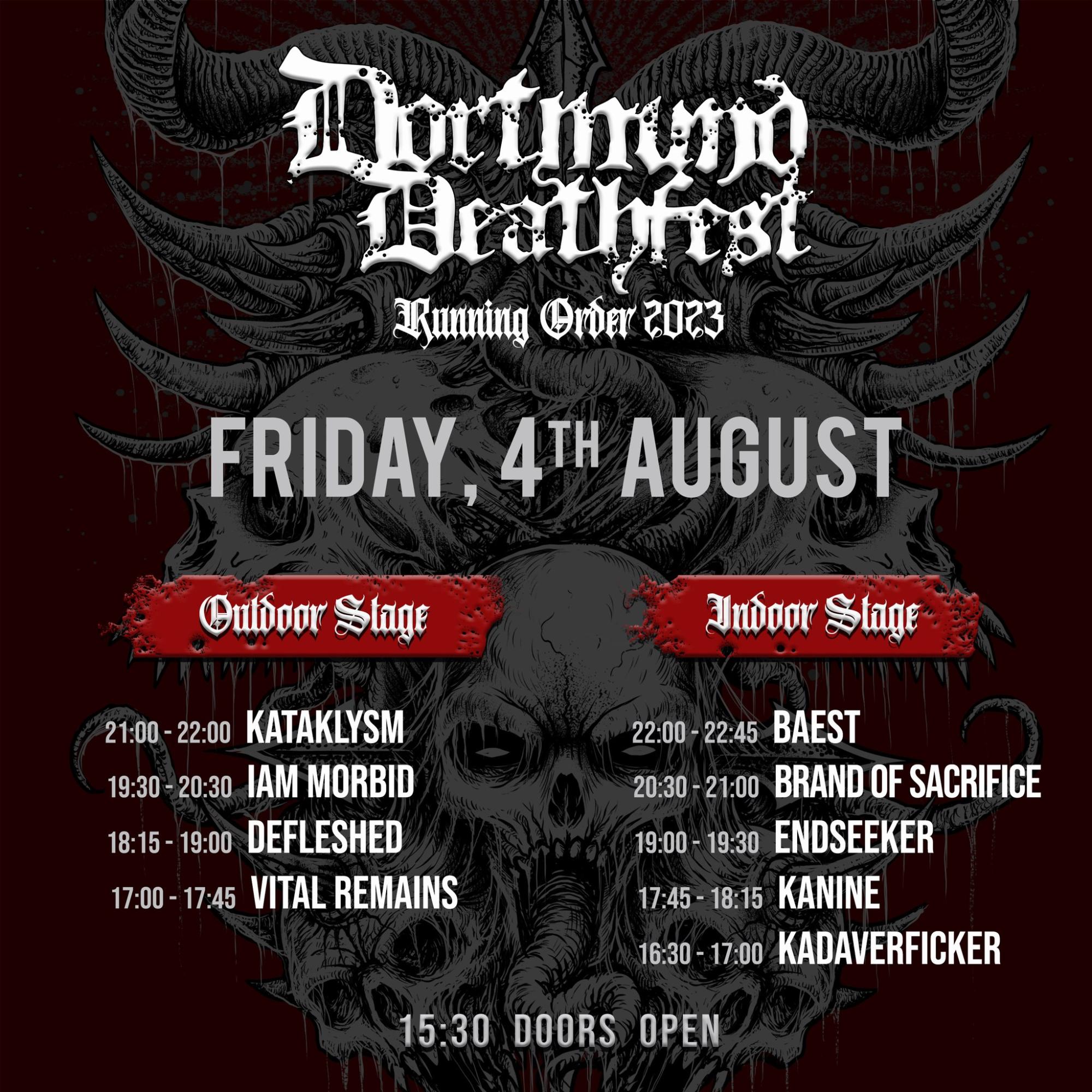 Dortmund Deathfest 2023 - Horaires / Running Order