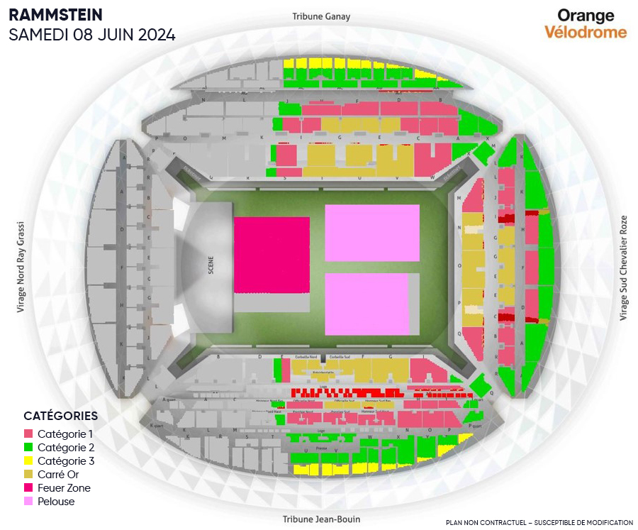 Concert Rammstein - Carte / Plan