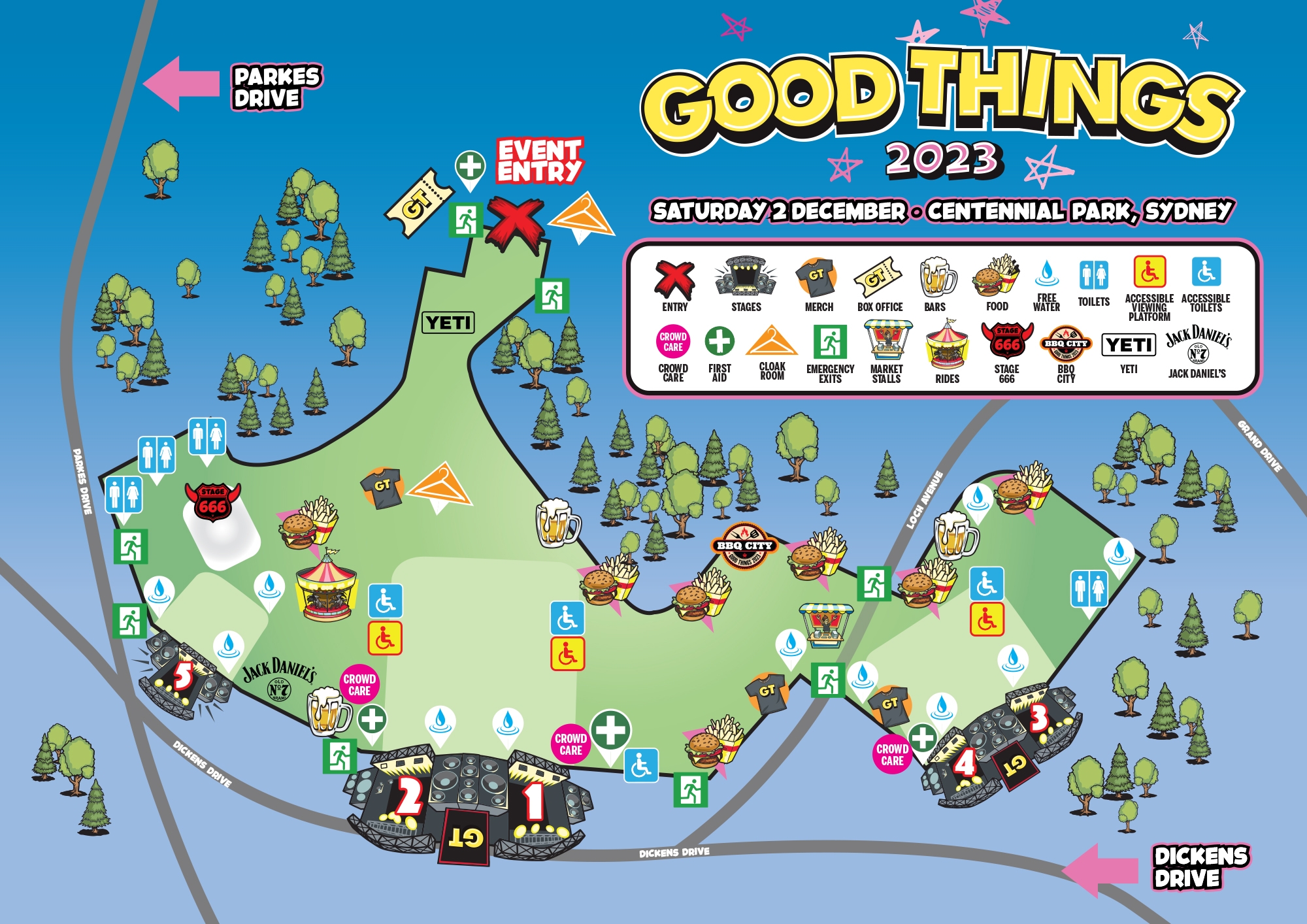 Good Things Festival 2023 - Sydney - Map | Concerts-Metal