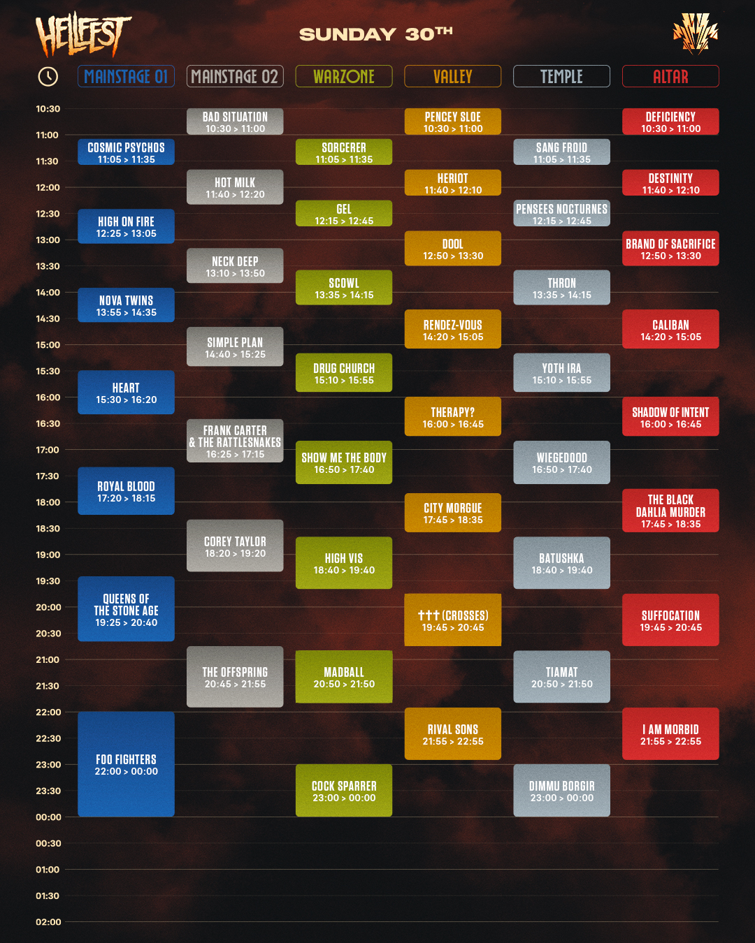 Hellfest 2024 - Horaires / Running Order