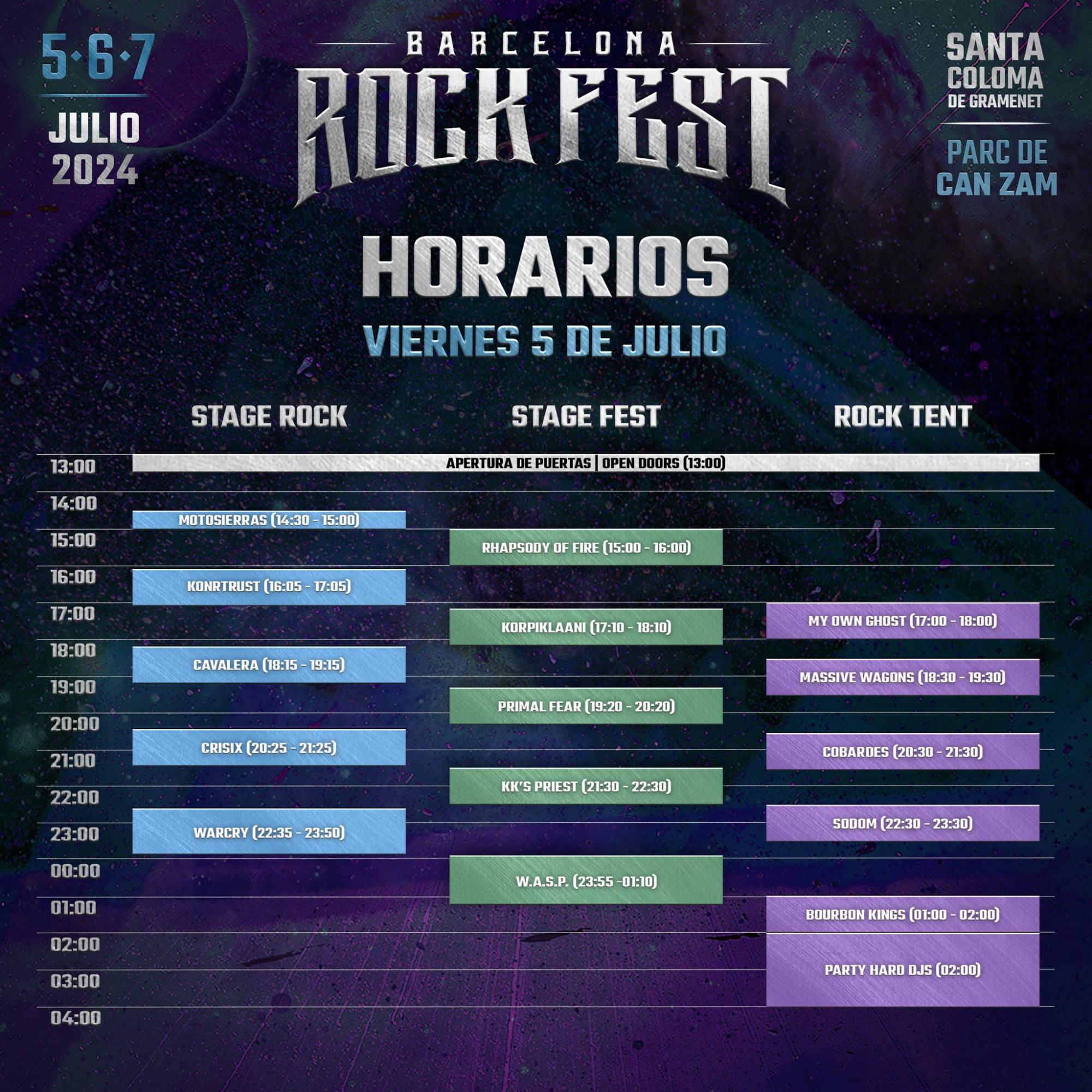 Rock Fest Barcelona 2024 - Running Order - Day 1 | Concerts-Metal