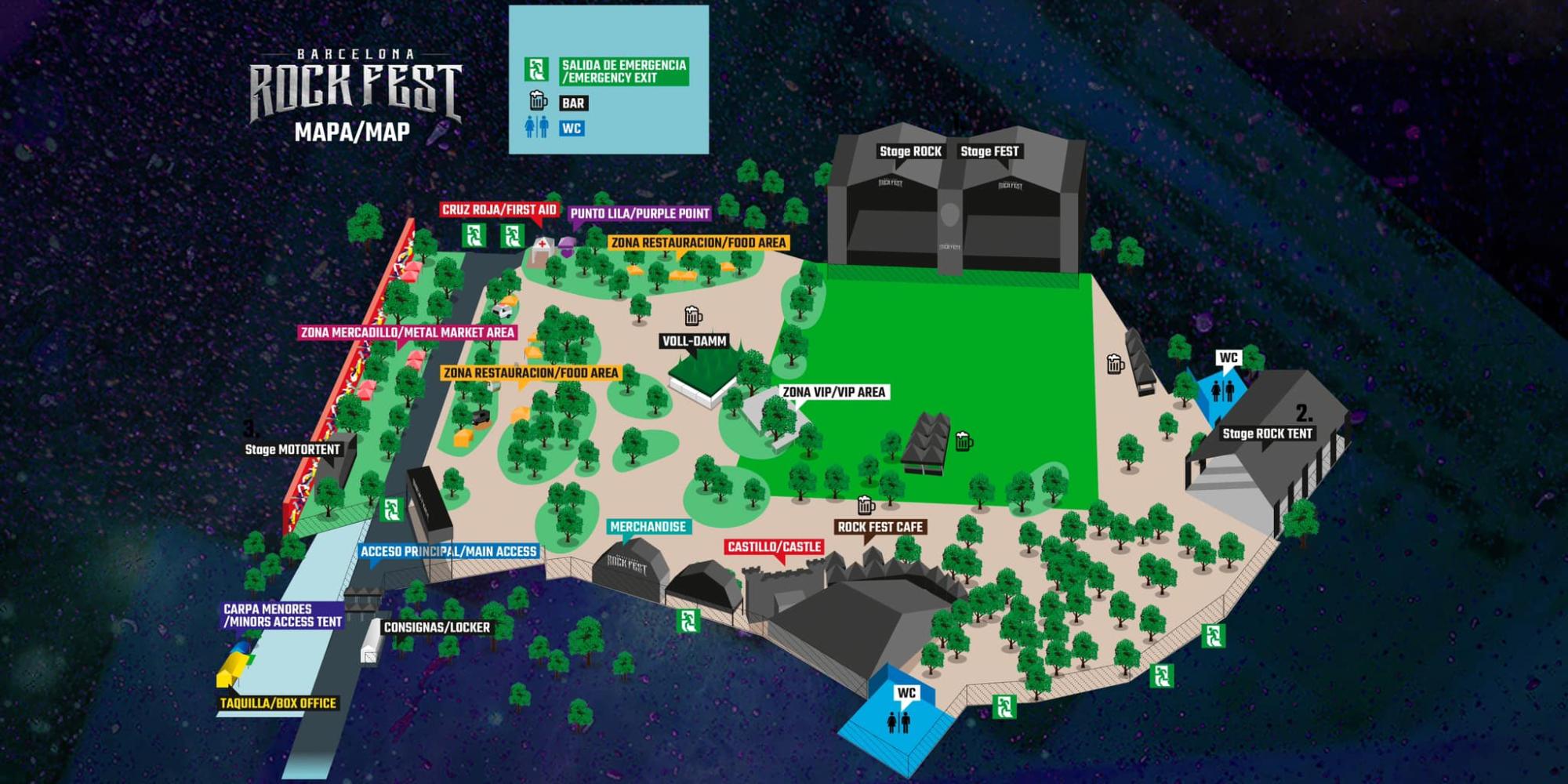 Rock Fest Barcelona 2024 - Carte / Plan