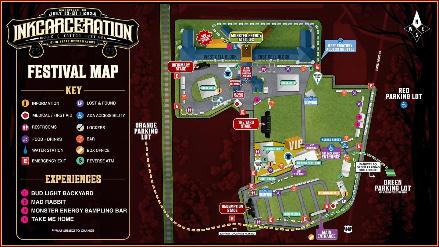 Inkcarceration Festival 2024 - Carte / Plan