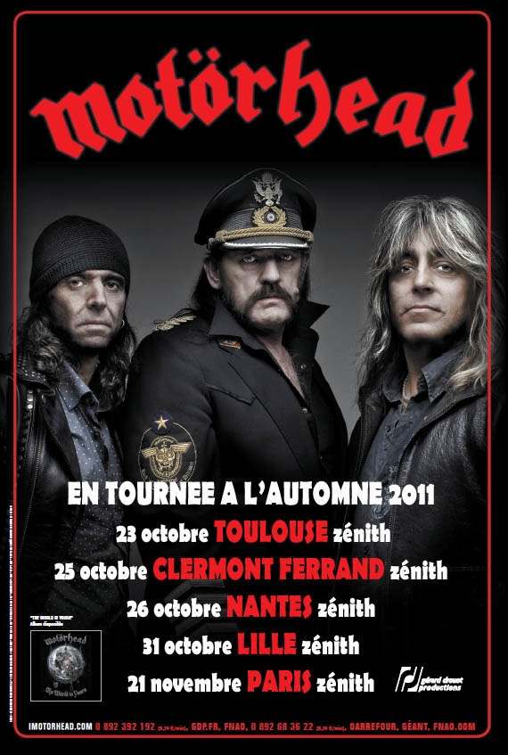 Concert de Motorhead - 21/11/2011 - Paris - Le Zénith de Paris - France