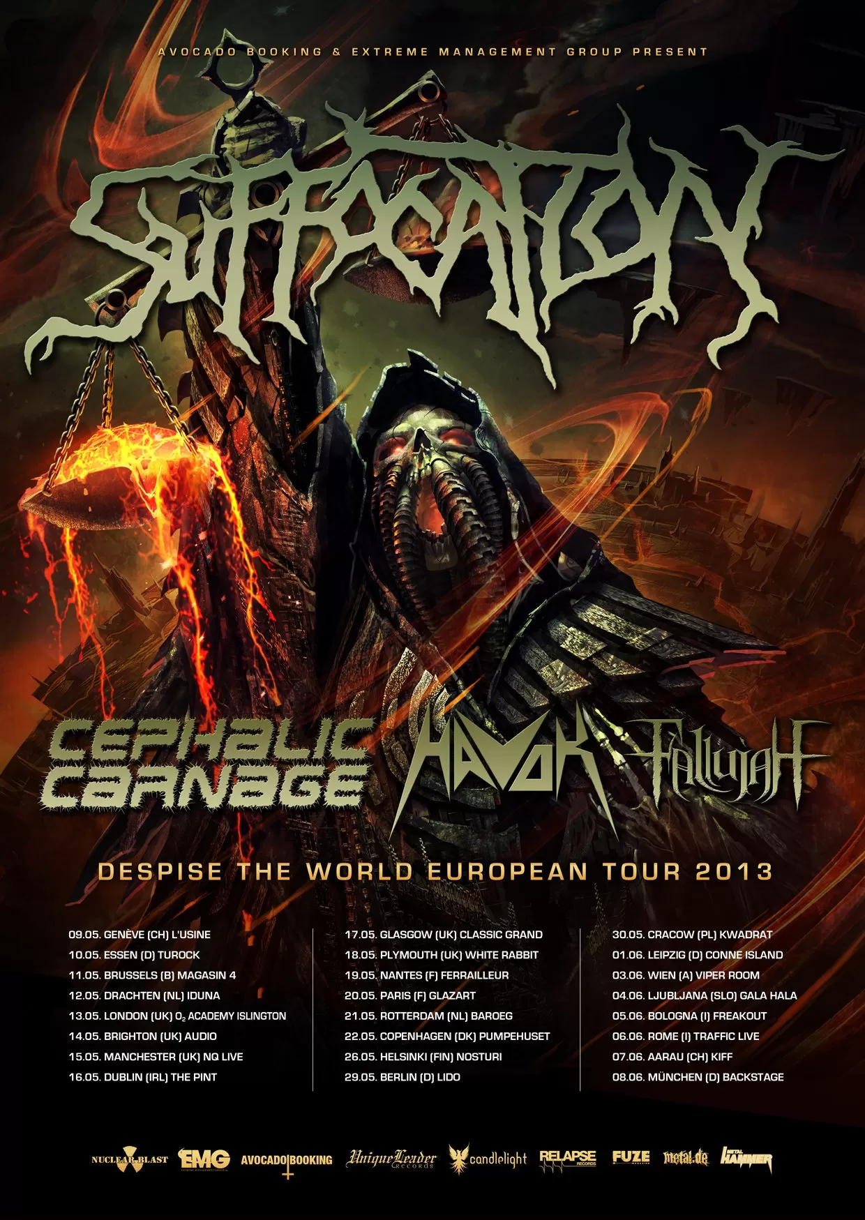 Suffocation tour-Genève - 09/05/2013 - Geneve - Le Rez-PTR - Suisse