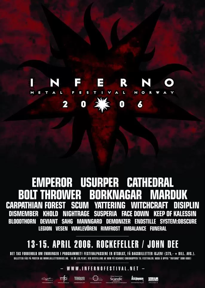 Inferno Metal Festival 2006 - 13/04/2006 (3 jours) - Oslo - Norvège