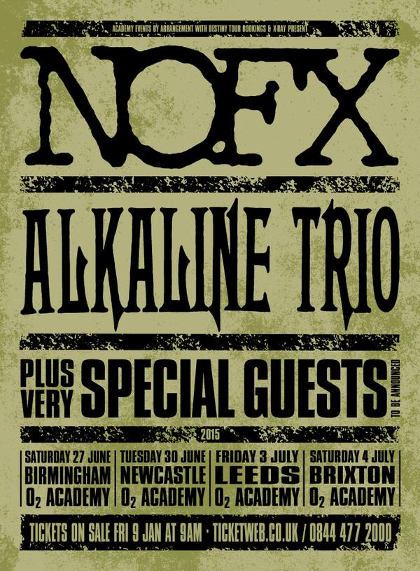 NOFX/Alkaline Trio Tour - 30/06/2015 - Newcastle - O2 Academy - Royaume Uni