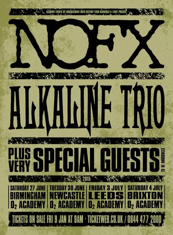 NOFX/Alkaline Trio Tour - 30/06/2015 - Newcastle - O2 Academy - Royaume Uni