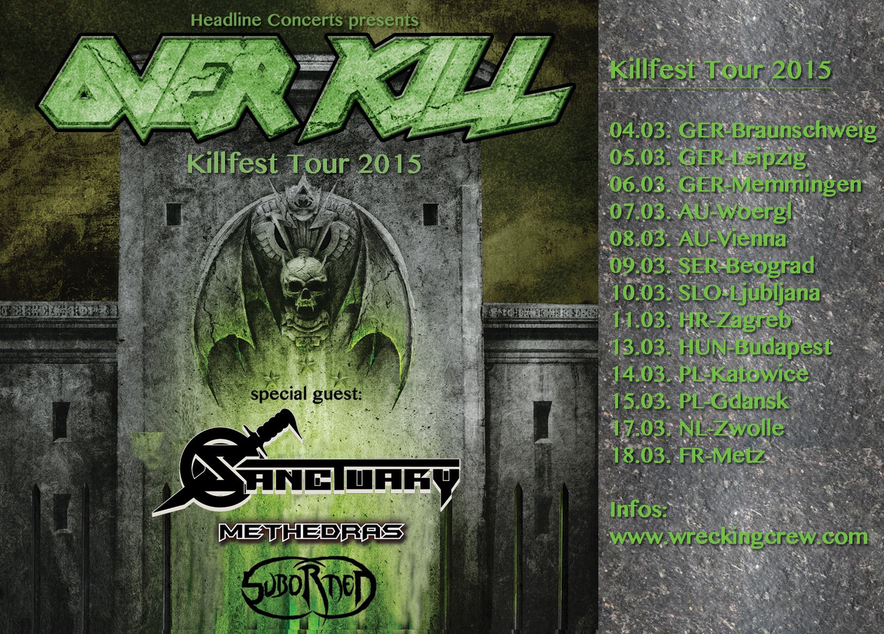 Overkill Killfest Tour 2015 - 05/03/2015 - Leipzig - Hellraiser - Allemagne