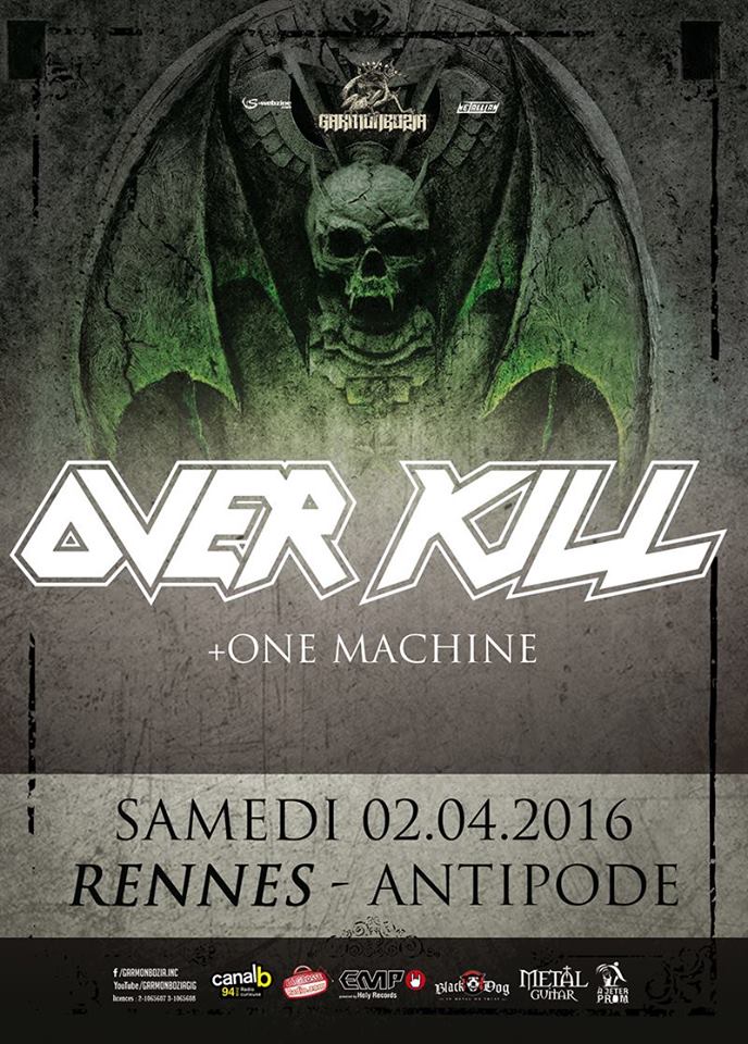 Overkill European Tour 2016 - 02/04/2016 - Rennes - Antipode - France