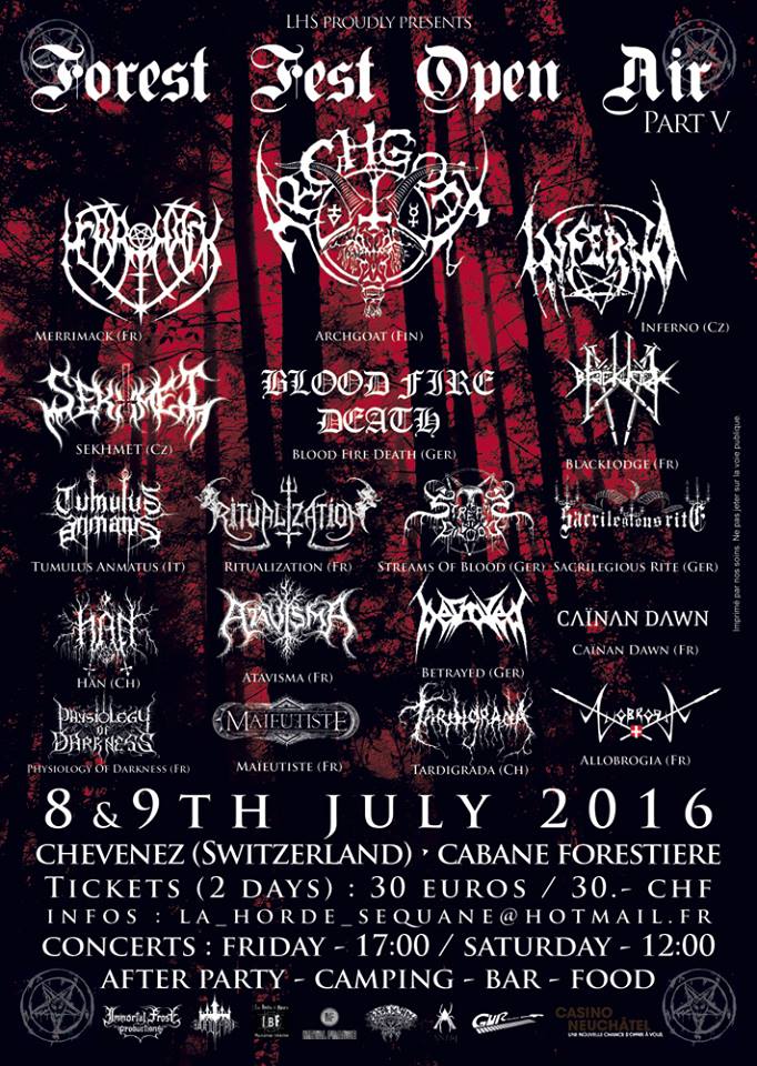 Forest Fest Open Air 2016 - 08/07/2016 (2 days) - Chevenez - Switzerland