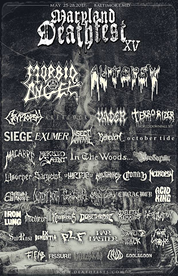 Maryland DeathFest 2017 - 25/05/2017 (4 jours) - Baltimore - Etats-Unis