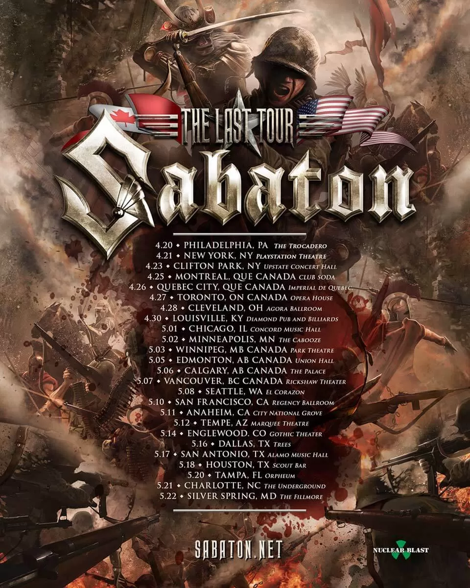 Sabaton The Last Tour 2017 - 20/04/2017 - Philadelphia - The Trocadero ...