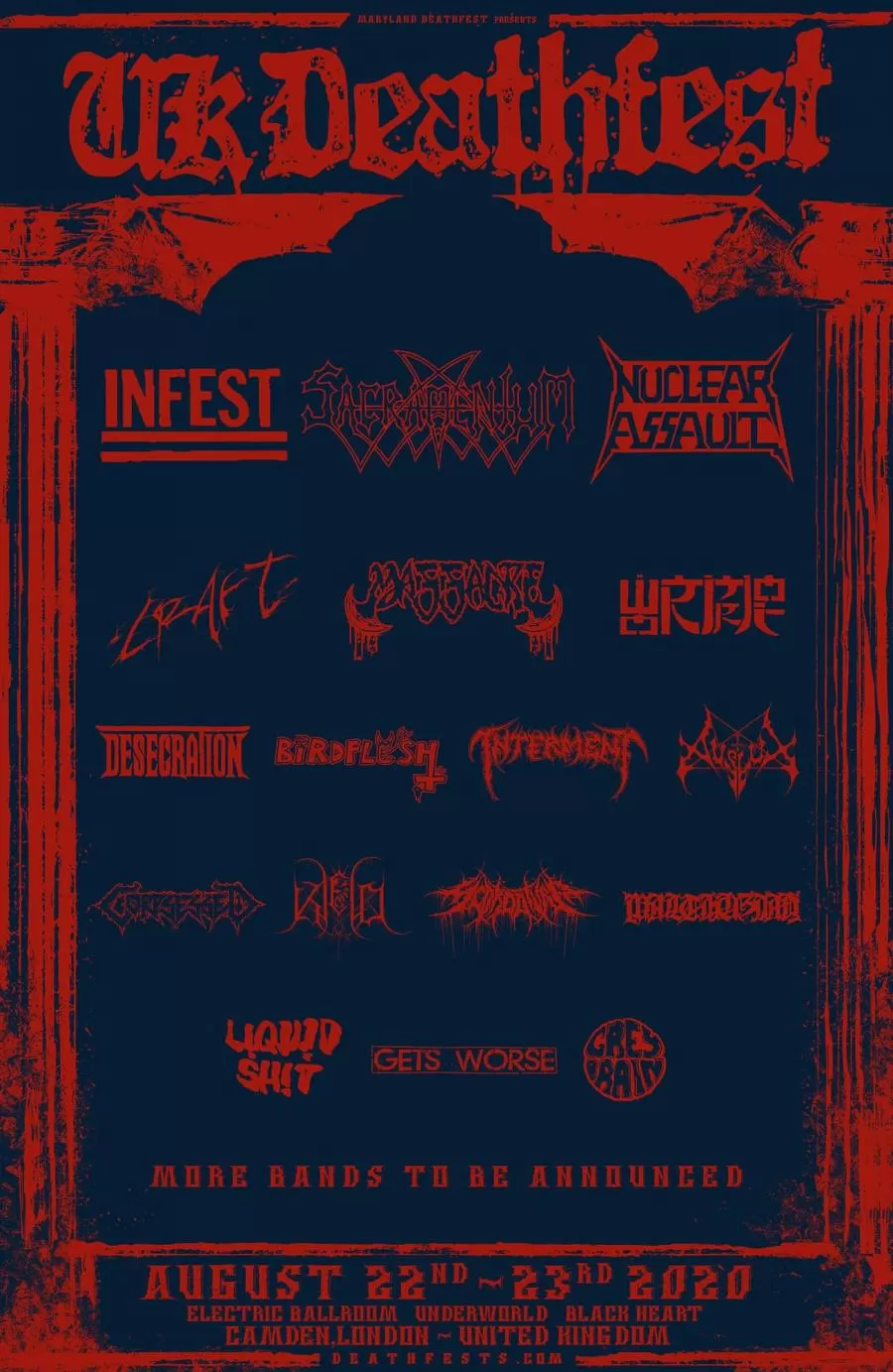 UK Deathfest 2020 - 22/08/2020 (2 jours) - London - TBA - Royaume Uni