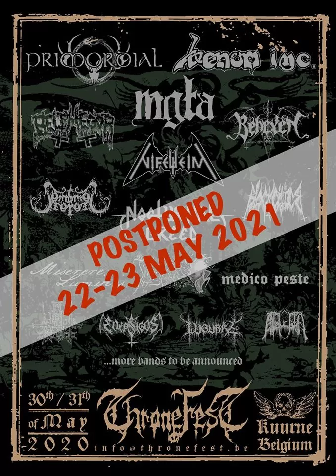 Throne Fest 2020 - 30/05/2020 (2 jours) - Kuurne - Kubox - Belgique