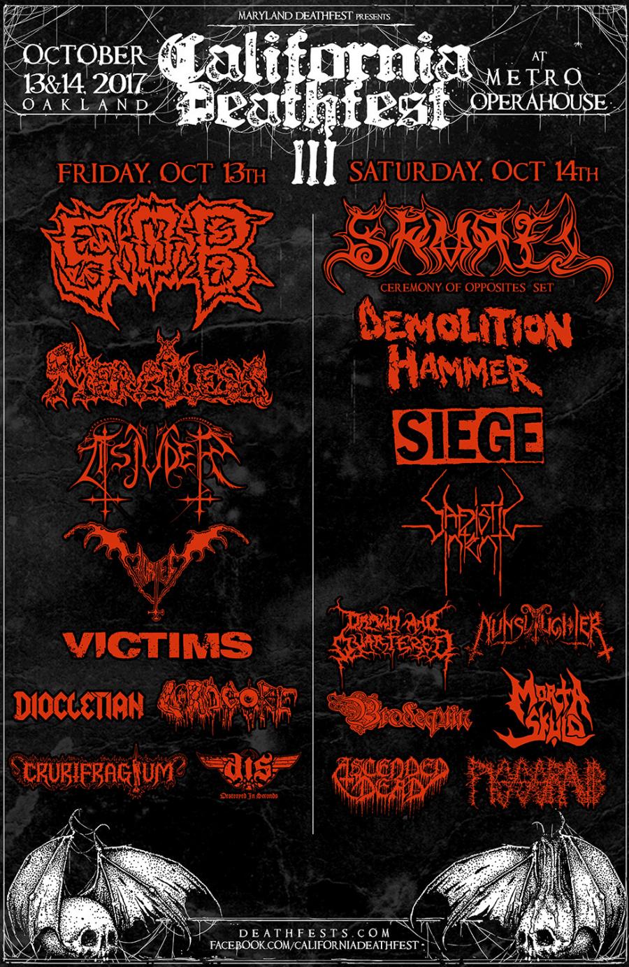 California Deathfest 2017 - 13/10/2017 (2 days) - Oakland - United States