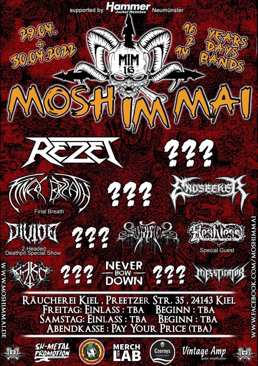 Mosh im Mai 2022 - 29/04/2022 (2 days) - Kiel - Räucherei - Germany