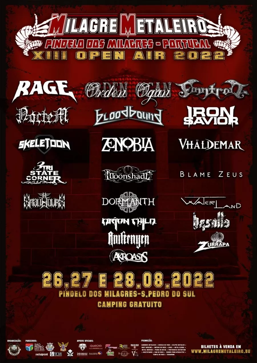 Milagre Metaleiro Open Air 2022 - 26/08/2022 (3 jours) - Pindelo dos Milagres - Portugal