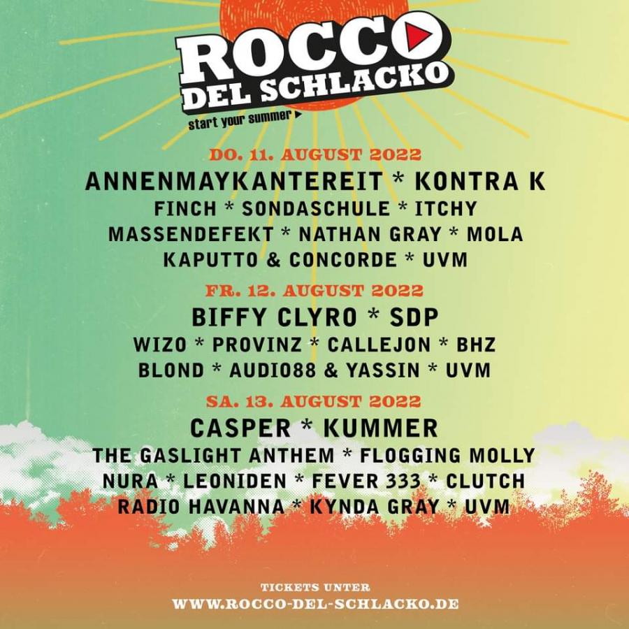 Rocco del Schlacko 2022 - Line up