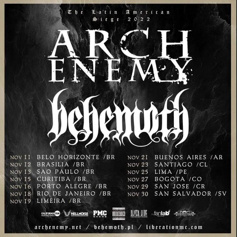 Arch Enemy + Behemoth Tour 2022 - Line up
