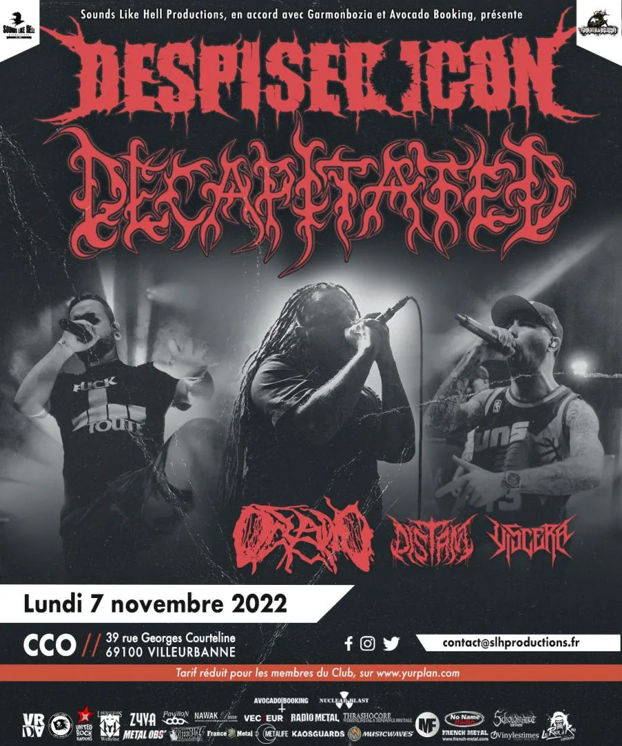 Concert Despised Icon + Decapitated - 07/11/2022 - Villeurbanne - CCO ...