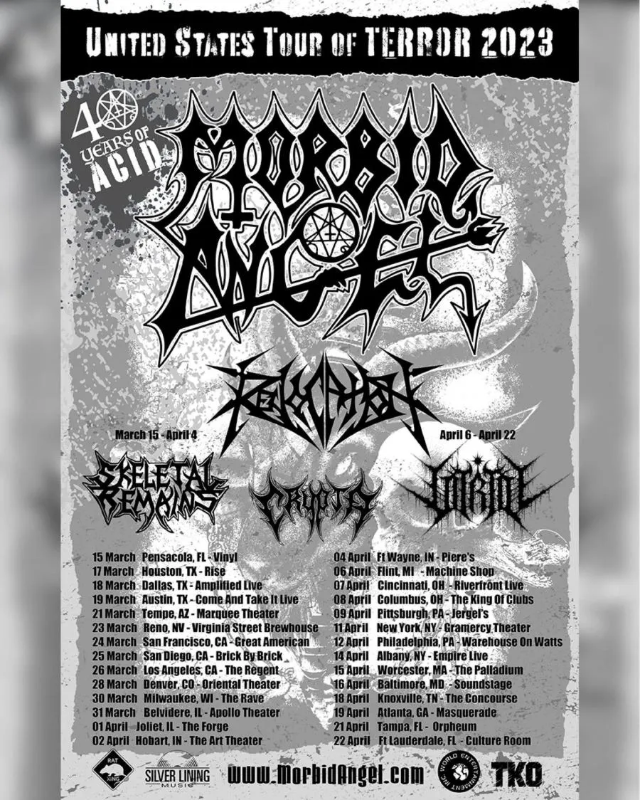 Concert Morbid Angel - 24/03/2023 - San Francisco - Great American ...