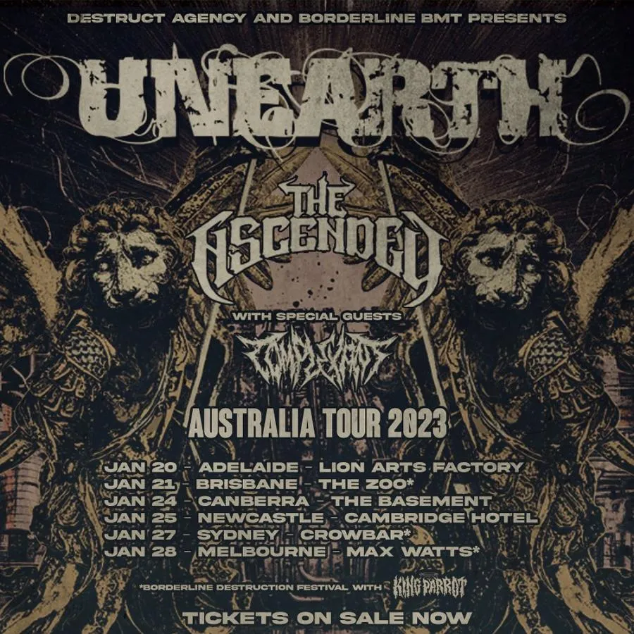 Concert Unearth - 25/01/2023 - Newcastle - The Cambridge - Australie