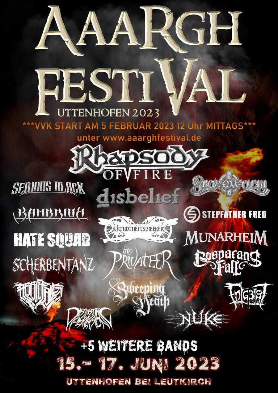 Aaargh Festival 2023 - 15/06/2023 (3 days) - Leutkirch im Allgäu - Germany