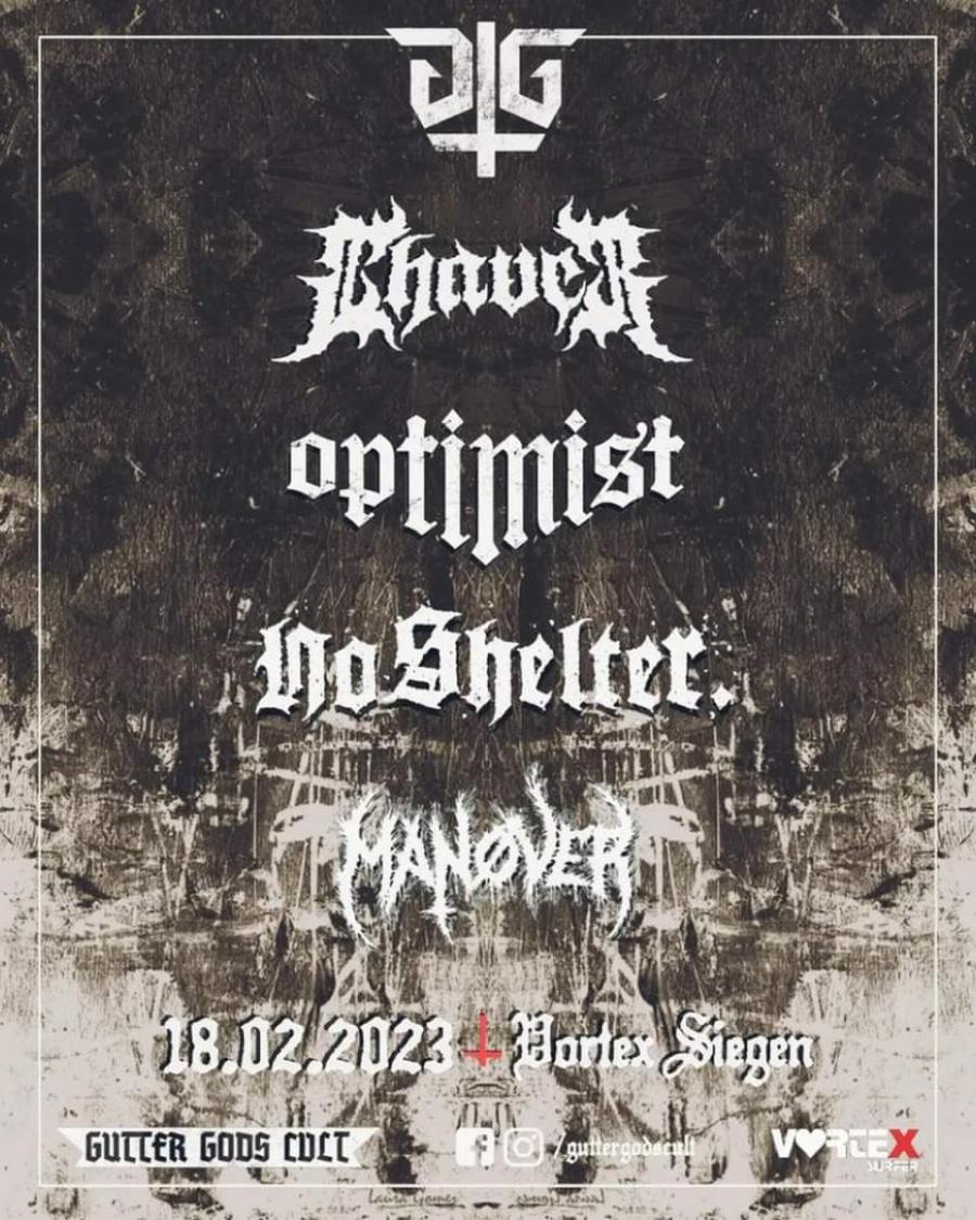 Chaver + Optimist + No Shelter + Manover - 18/02/2023 - Siegen - Vortex ...