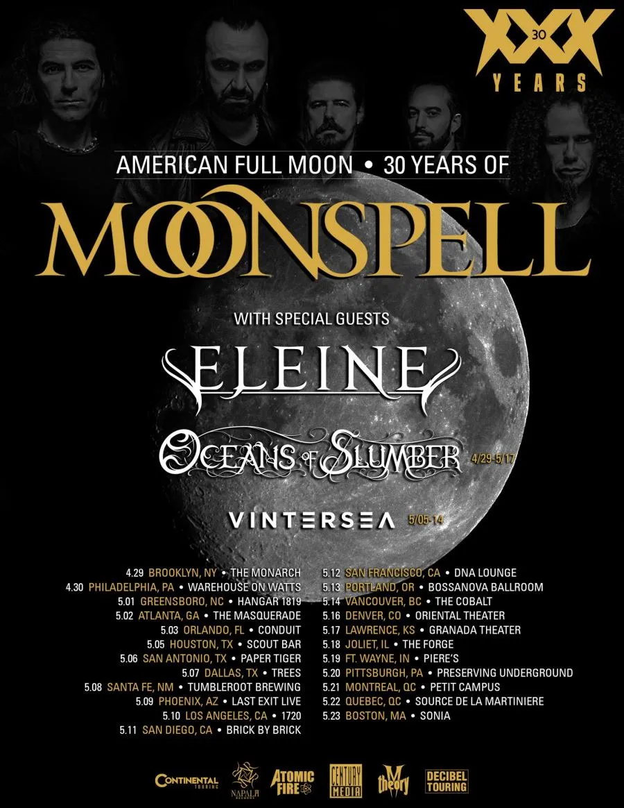 Concert Moonspell - 19/05/2023 - Fort Wayne - Piere's - Etats-Unis
