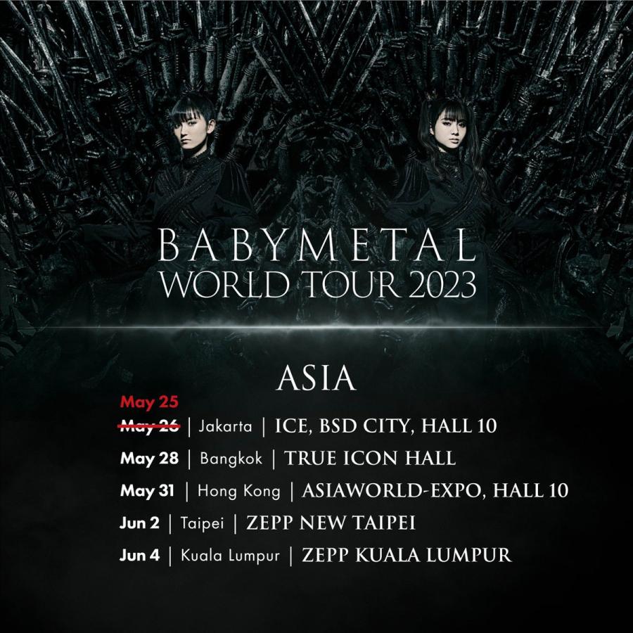 Konzert Babymetal - 25/05/2023 - Jakarta - Ice, Bsd City, Hall 10 ...