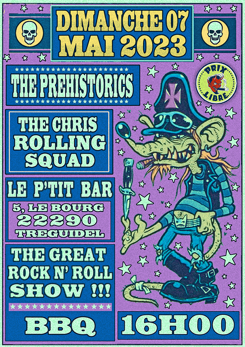 The Chris Rolling Squad + The Prehistorics - 07/05/2023 - Tréguidel - Le P'tit Bar - France
