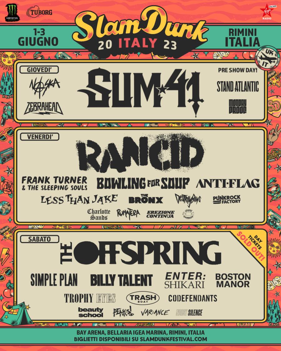 Slam Dunk Festival Italy 2023 - 01/06/2023 (3 days) - Rimini - Italy