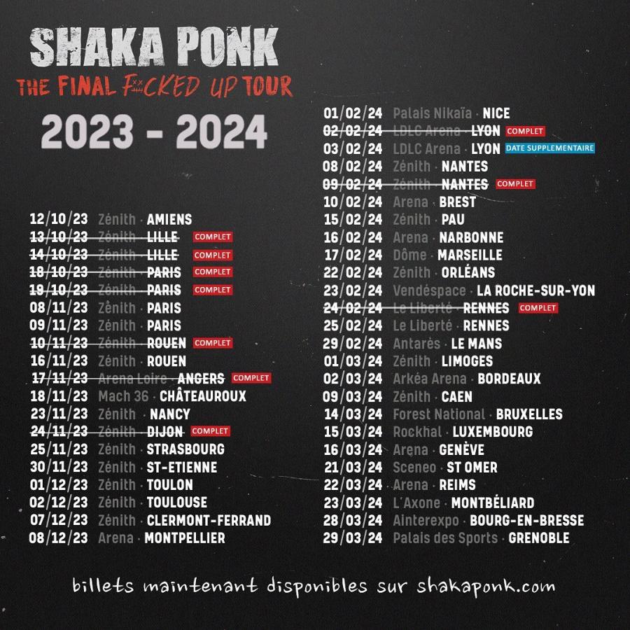 Concert Shaka Ponk - 03/02/2024 - Décines-Charpieu - LDLC Arena - France