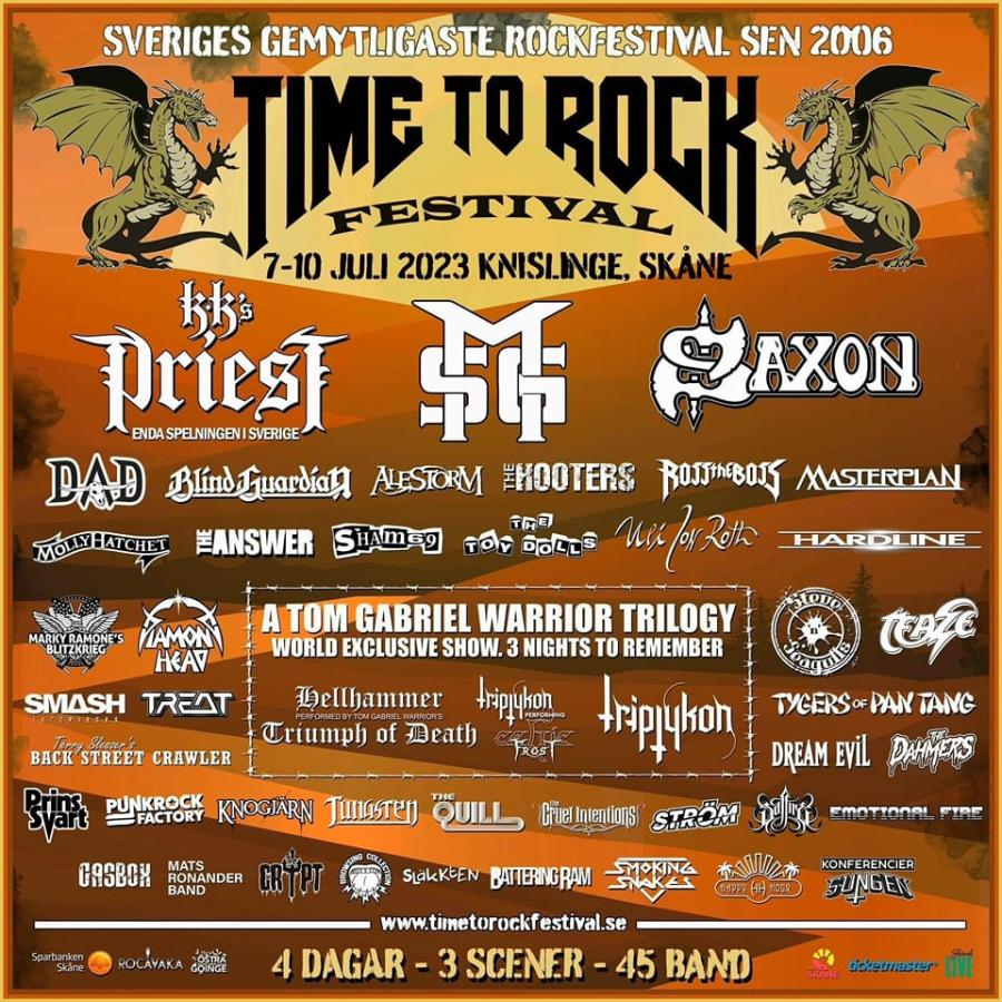 Time To Rock Festival 2023 - 08/07/2023 (3 jours) - Knislinge - Suède
