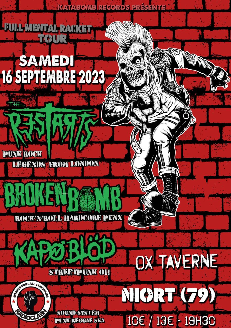 The Restarts + Broken Bomb + Kapo Blod - 16/09/2023 - Niort - OX ...