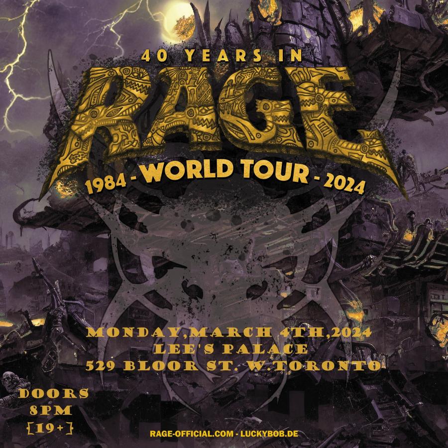 Rage - 40 years in Rage World Tour - 04/03/2024 - Toronto - Lees Palace ...