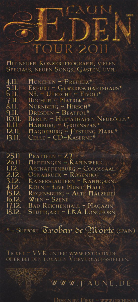 Faun - Eden Tour 2011 - Line up