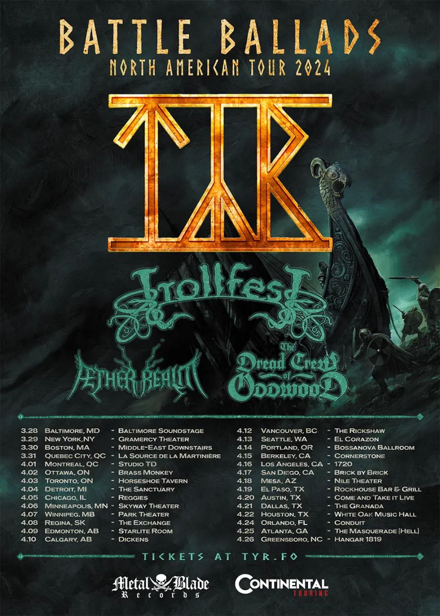 Tyr - Battle Ballads Tour 2024 - 22/04/2024 - Houston - White Oak Music ...