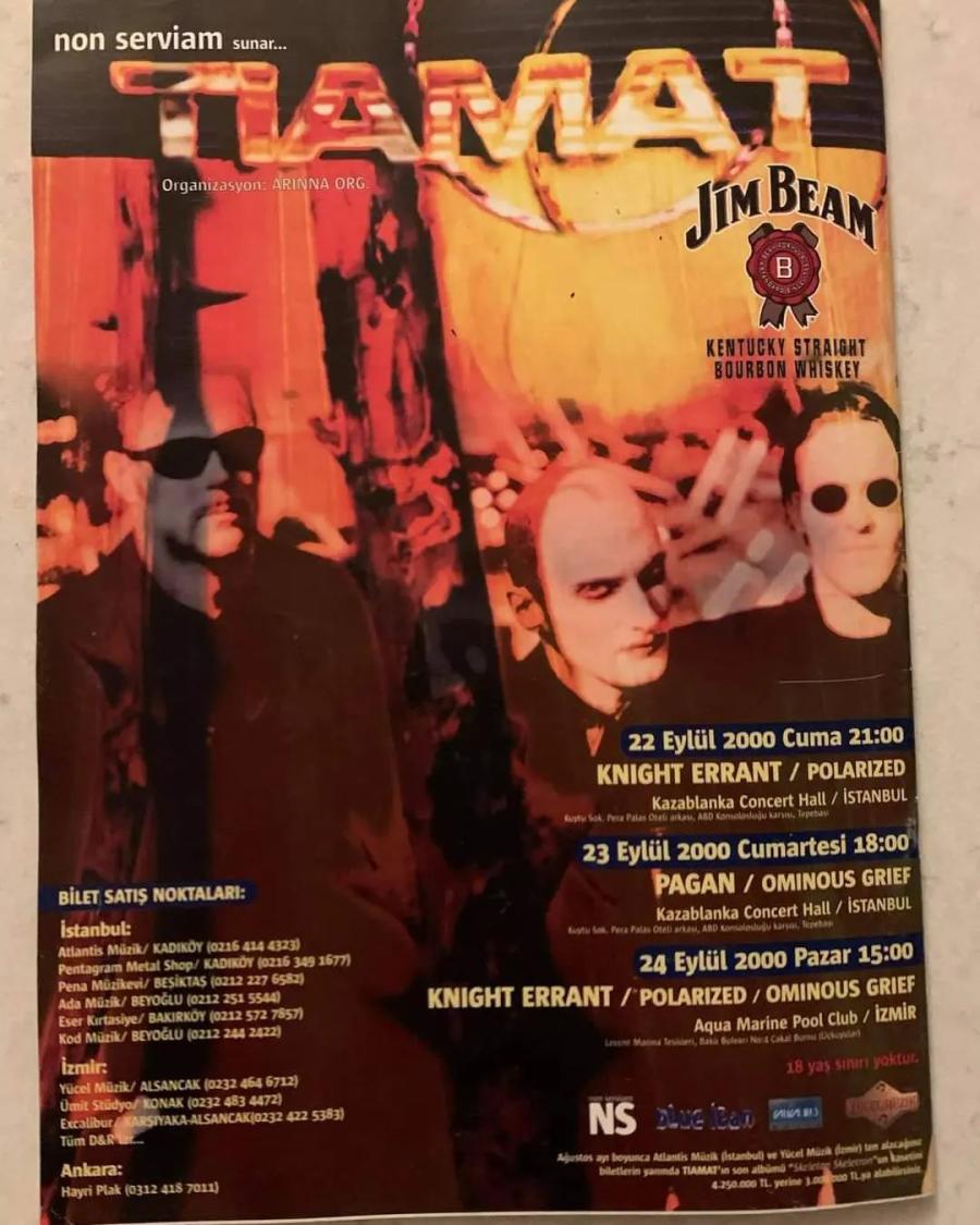 Tiamat - Turkey Tour - Line up