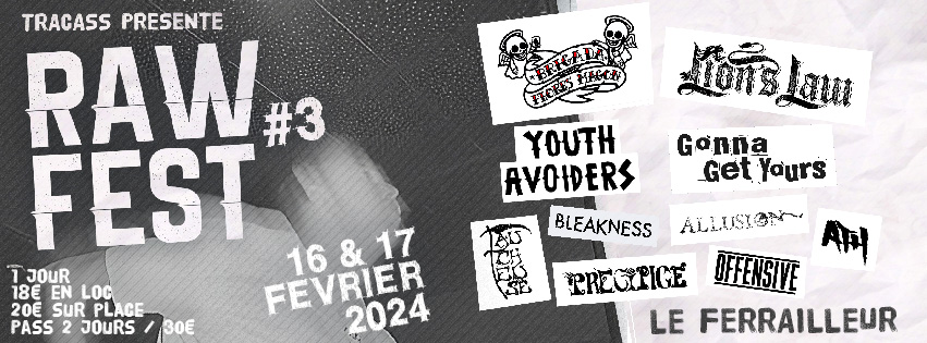 Raw Fest #3 - 16/02/2024 (2 days) - Nantes - Le Ferrailleur - France
