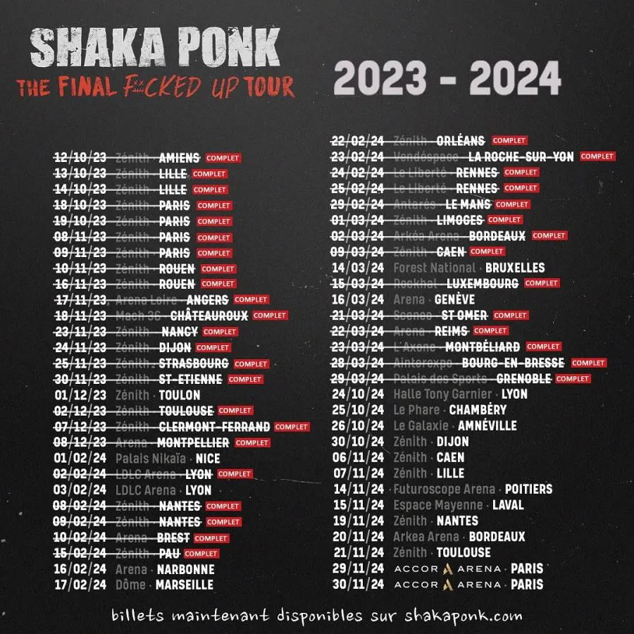 Event Shaka Ponk - 28/11/2024 - Paris - Accor Arena - Bercy - France