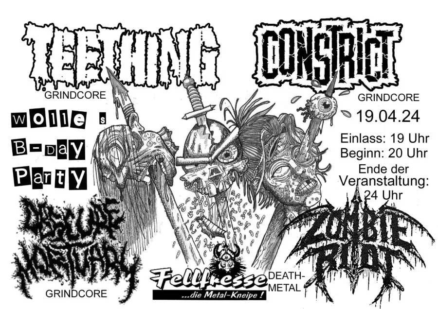 Teething + Constrict - 19/04/2024 - Wismar - Fellfresse - Allemagne