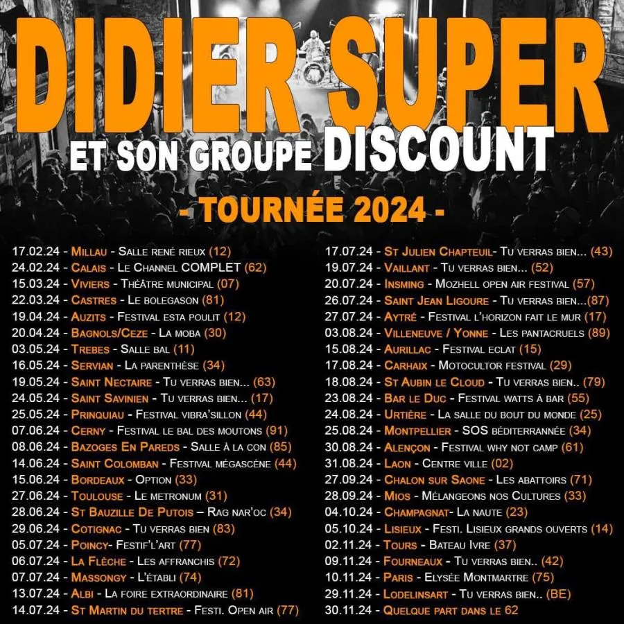 Concert Didier Super Et Son Groupe Discount - 19/07/2024 - Vaillant ...