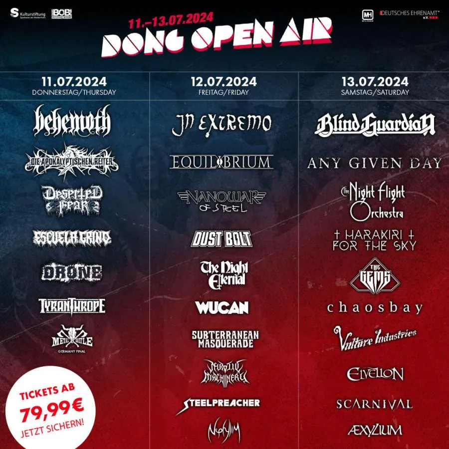 Dong Open Air 2024 - 11/07/2024 (3 jours) - Neukirchen-Vluyn - Allemagne