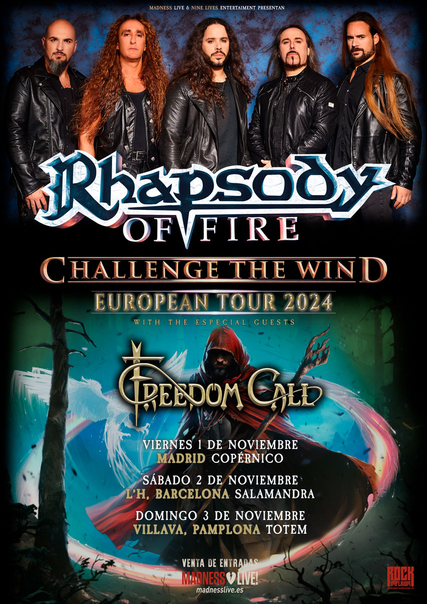 Rhapsody Of Fire - Challenge The Wind European Tour 2024 - Line up