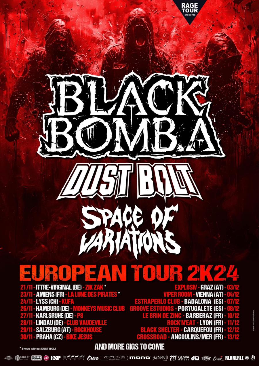Black Bomb A + Dust Bolt + Space Of Variations - Line up
